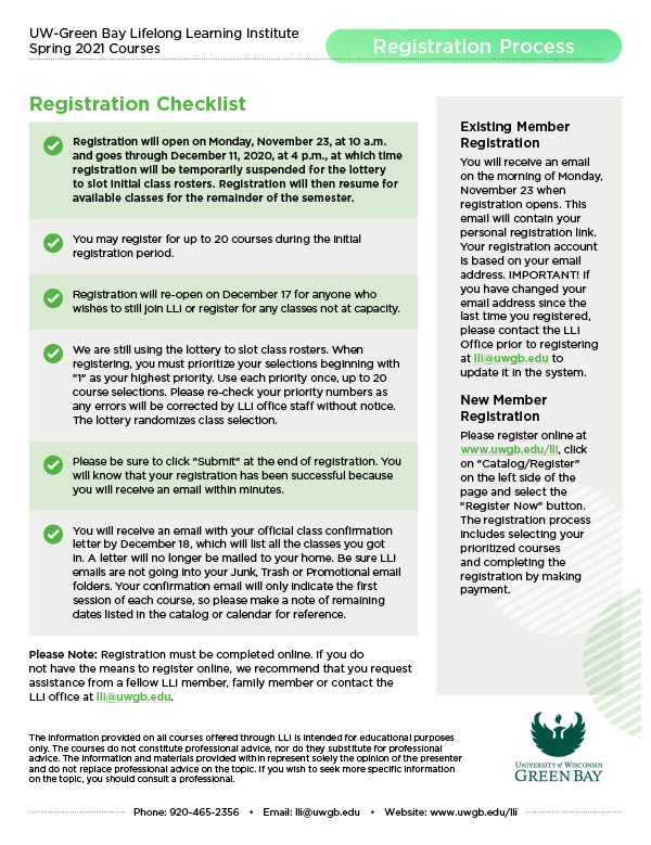 Lifelong Learning Institute - UW-Green Bay